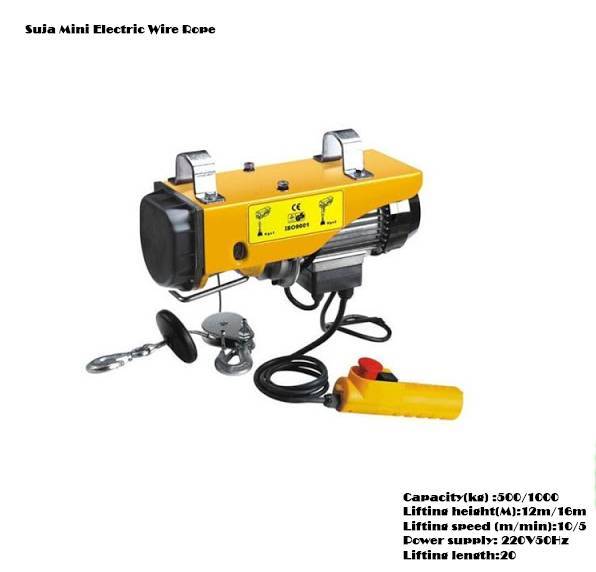 Mini Electric Wire Rope Hoist Motor Crane 500kg to 1 ton