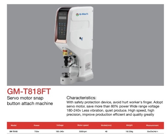 Servo Motor snap button attach machine price in bangladesh - NSCBD